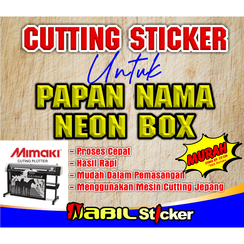 Jual CUTTING STICKER PAPAN NAMA, NEON BOX MURAH BERKUALITAS | Shopee ...