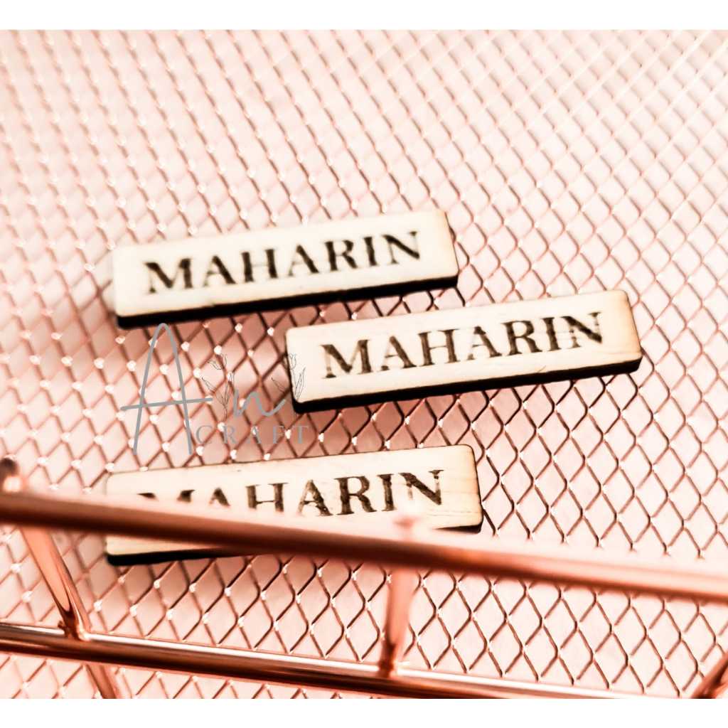 Jual Label kayu custom logo LABEL KAYU MURAH LABEL HIJAB TERMURAH ...