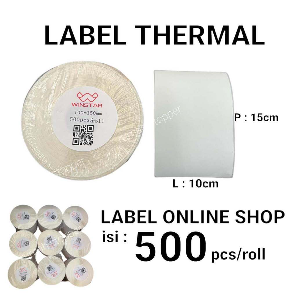 Jual Kertas Label Sticker Thermal Paper Winstar 100x150mm isi 500pcs ...