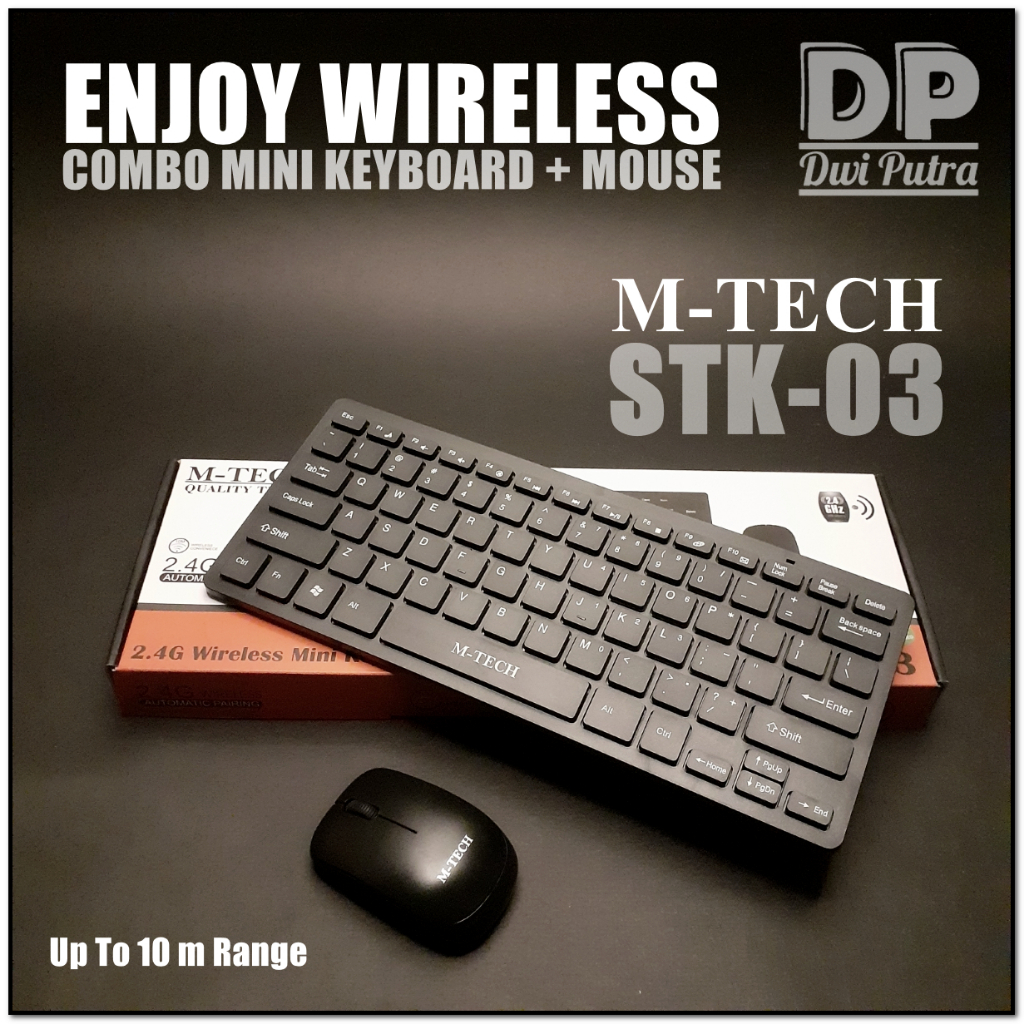 Jual KEYBOARD MOUSE MTECH STK-03 MINI COMBO WIRELESS USB // SLIM ...