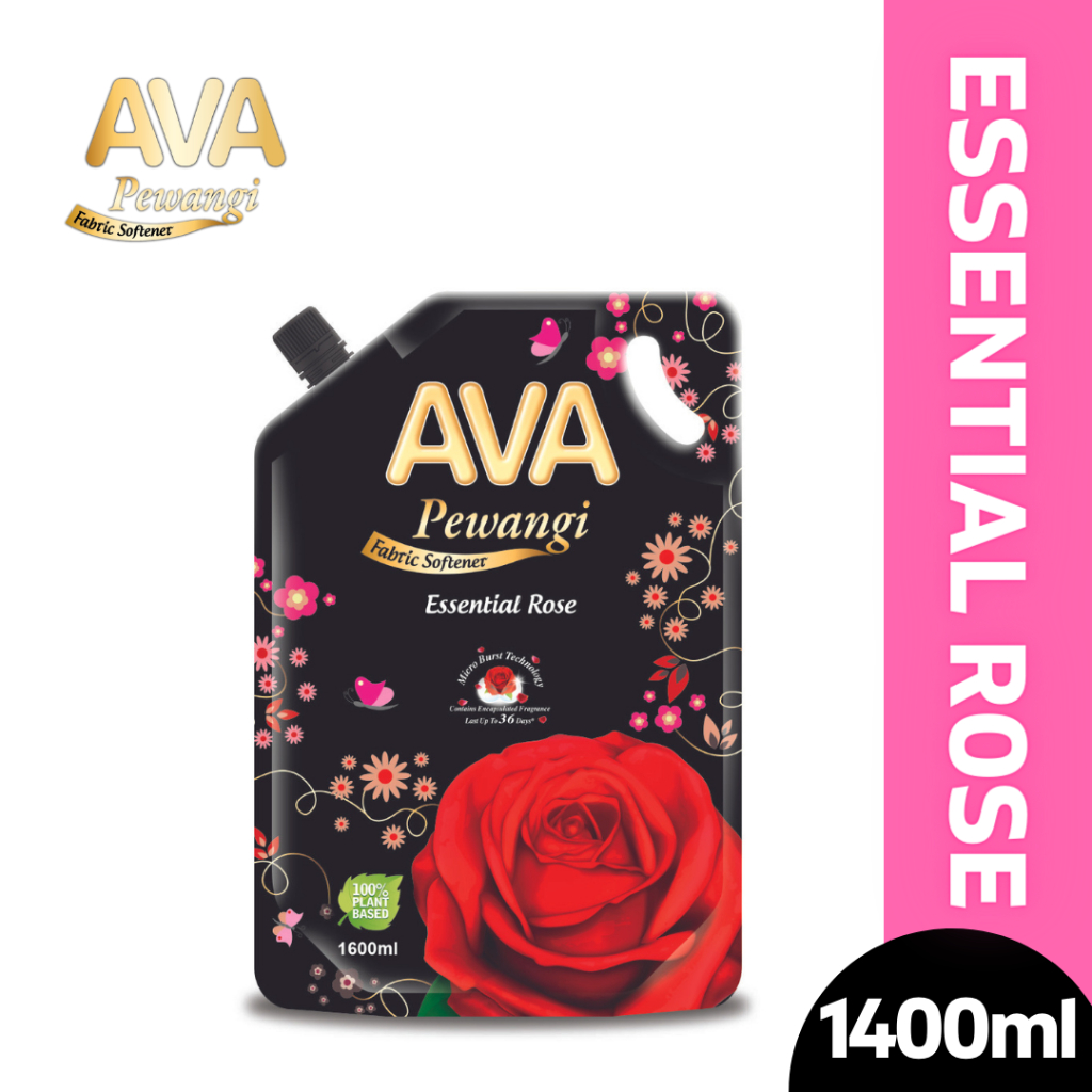 Jual AVA Pewangi Fabric Softener Essential Roses 1400ml | Shopee Indonesia