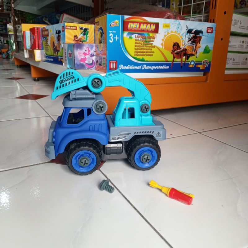 Jual HAKIMTOYS MAINAN MOBIL BEGO DIY Eskalator edukasi bisa dilepas ...