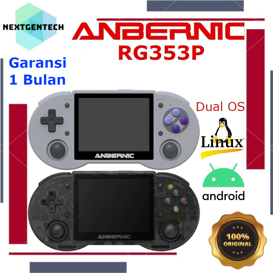 Jual Anbernic Rg353p Retro Handheld Console Video Game Dual Os Android