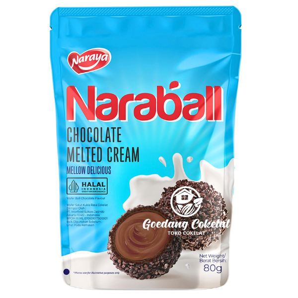 Jual Naraya NARABALL Wafer Ball Original Chocolate Strawberry Melted Cream 80g | Shopee Indonesia