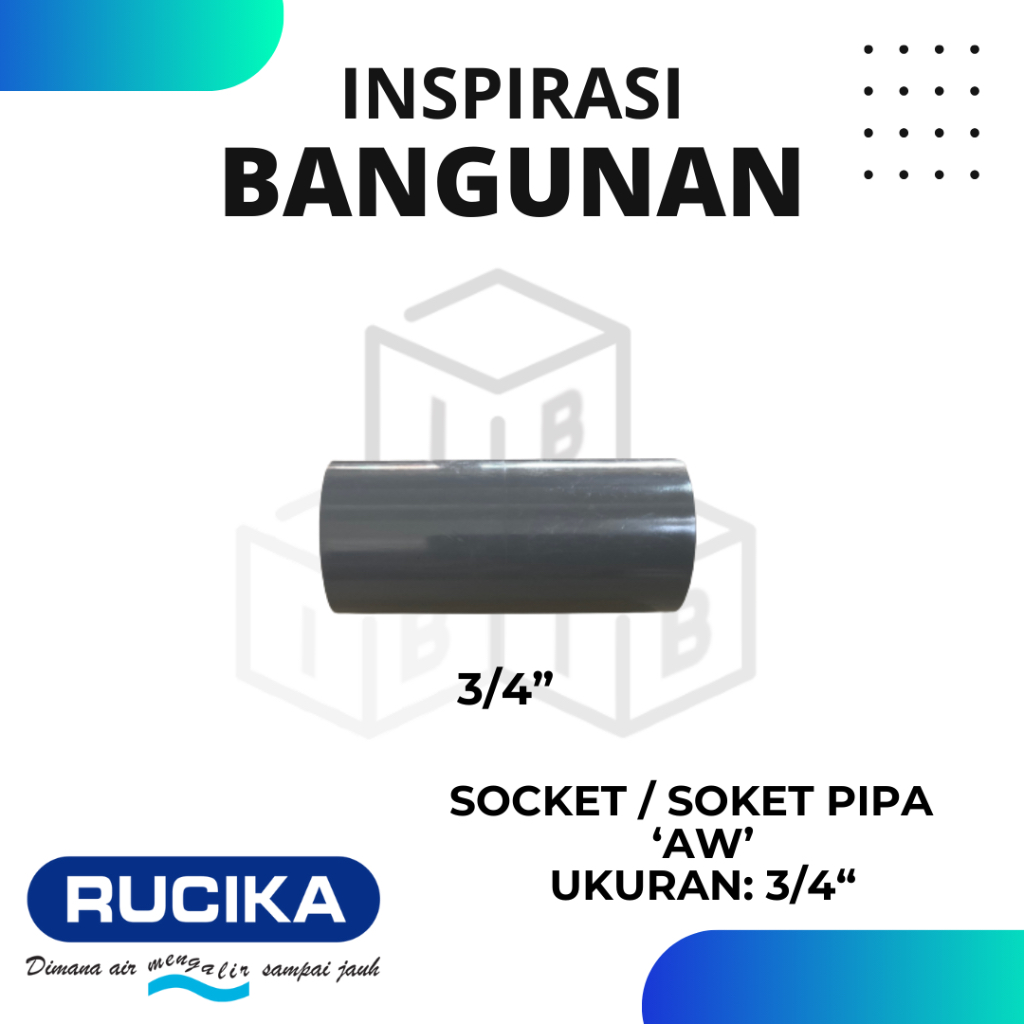 Jual Socket / sock pvc rucika / fitting pipa socket soket 3/4” rucika ...