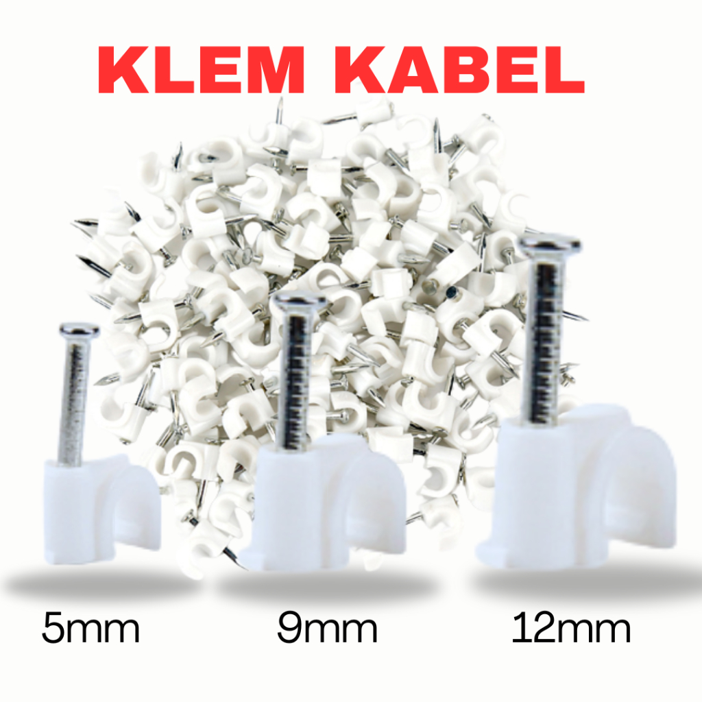 Jual KLEM KABEL LISTRIK PLASTIK 5MM 9MM 12MM KLEM PAKU BETON ANTI KARAT ...
