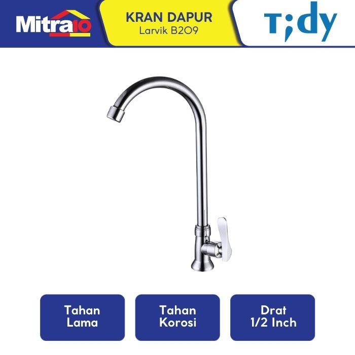 Jual Kran Wastafel Dapur Tidy Larvik B209 Stainless - Kran Air | Shopee ...