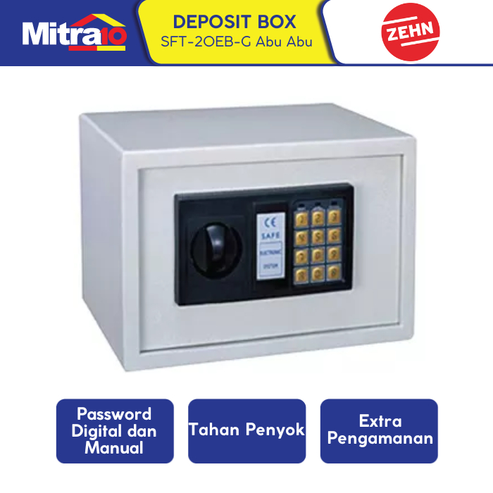 Jual Safety Box Grey 200x310x200mm - Penyimpanan Dokumen - Zehn ...