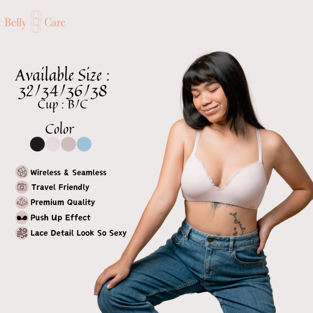 Jual Bellycare x nautica Bra Seamless Bra Busa Tanpa Kawat Pakaian Dalam Wanita BH Anti Kendor ...