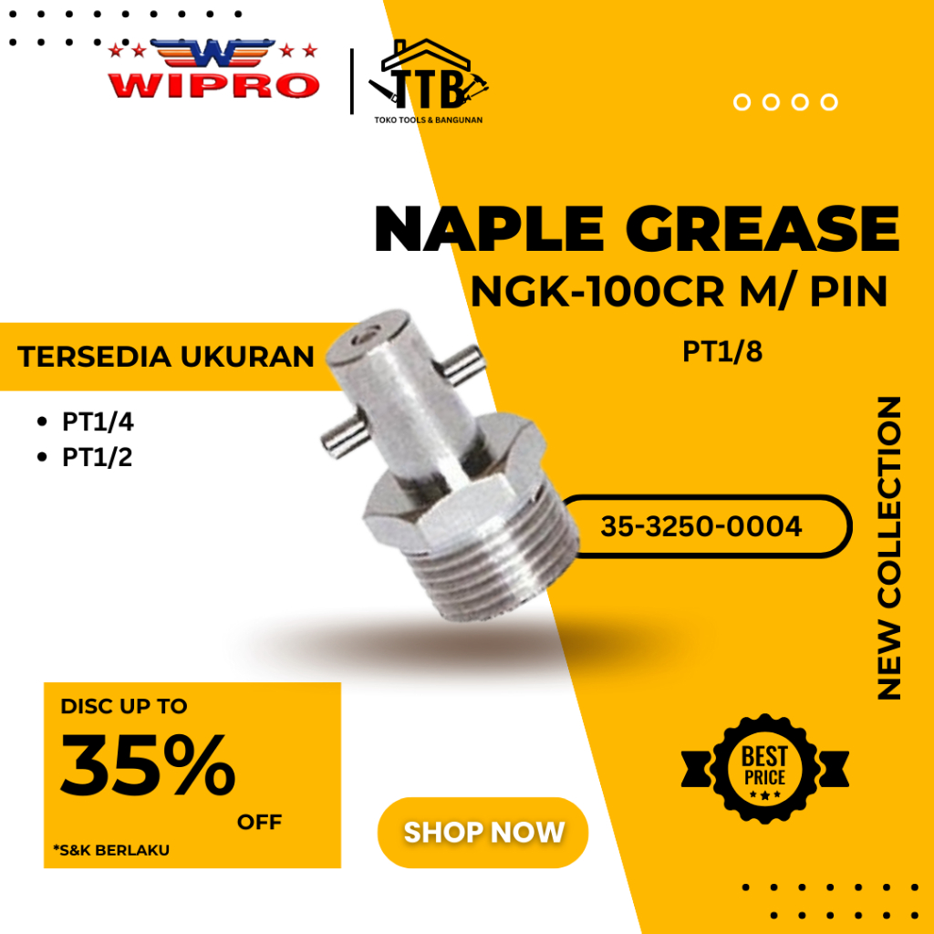 Jual Wipro Naple Grease NGK-100CR M/ PIN PT1/8 / Alat Tools Perkakas ...