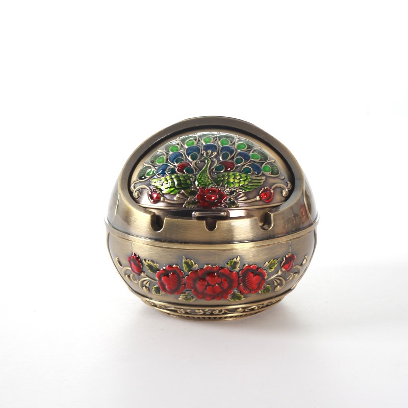 Jual Asbak Rokok Logam Retro Tahan Angin Dengan Tutup Gaya Eropa ...