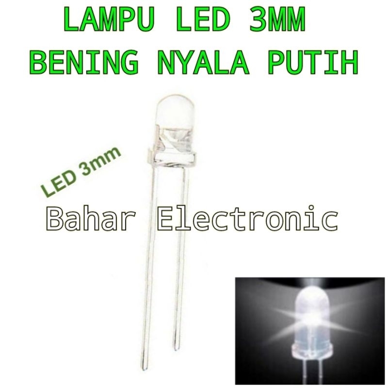 Jual Lampu Led 3MM Bening Nyala Putih Harga Per 3 Biji | Shopee Indonesia