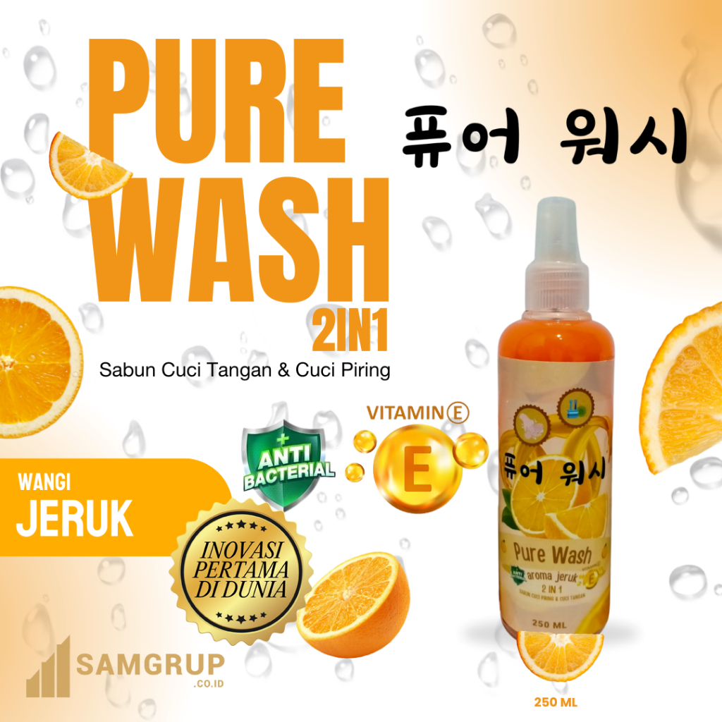 Jual Sabun Cuci Tangan Dan Cuci Peralatan Makan Spray Pure Wash 2in1 ...