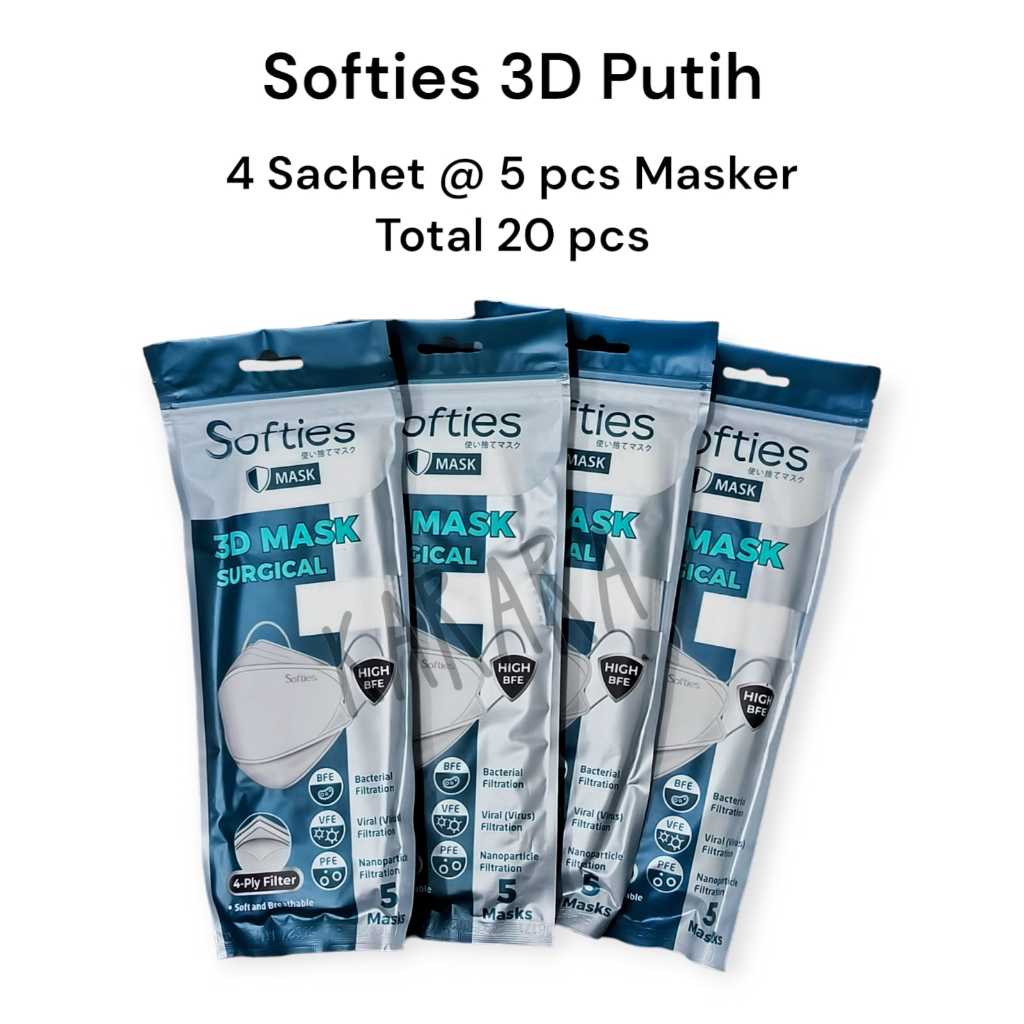 Jual MASKER SOFTIES 3D MASK SURGICAL 4ply - KF94 | Shopee Indonesia