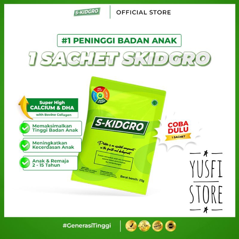 Jual Skidgro 1 Sachet S Kidro Peninggi Badan Anak Asli 100% Original ...