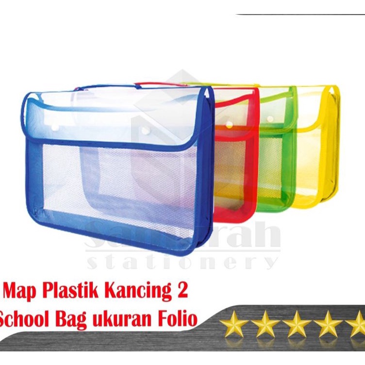 Jual Harga Murah Map Plastik Kancing 2 Jaring Folio / Zipper School Bag ...