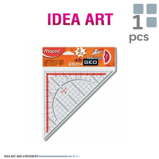Jual Penggaris Teknik Geo 45 ° 26 cm 4 in 1 Maped Ruler set Square ...
