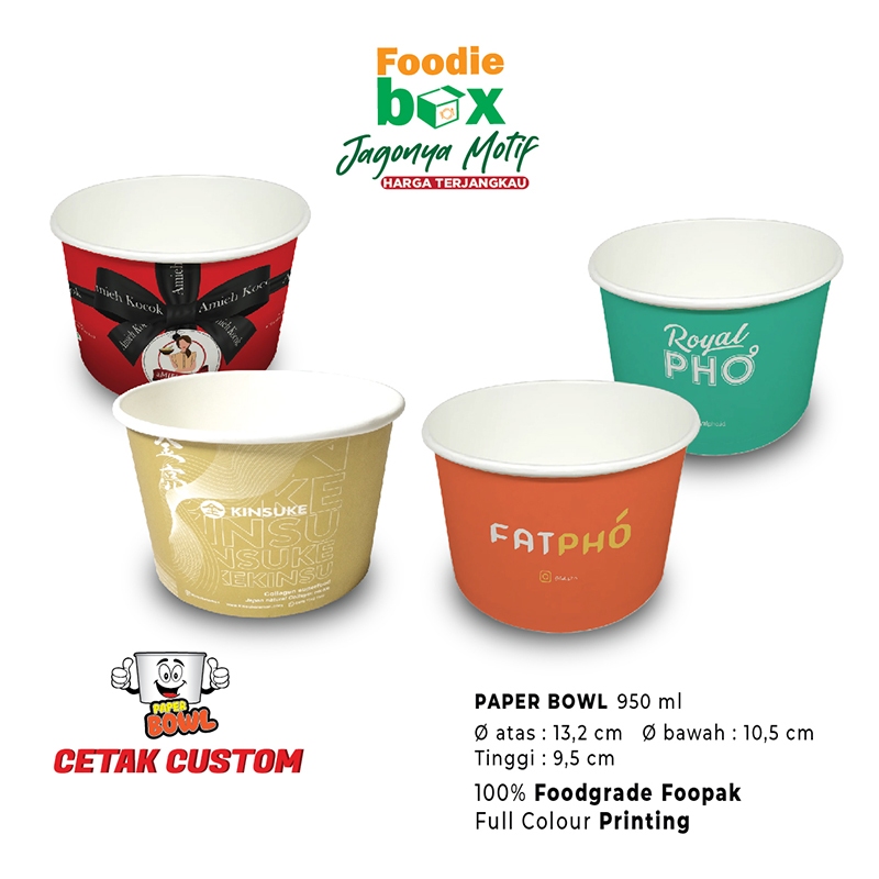 Jual Custom Paper Bowl 950 ml | Custom Cetak Bowl Mangkok Kertas Free ...