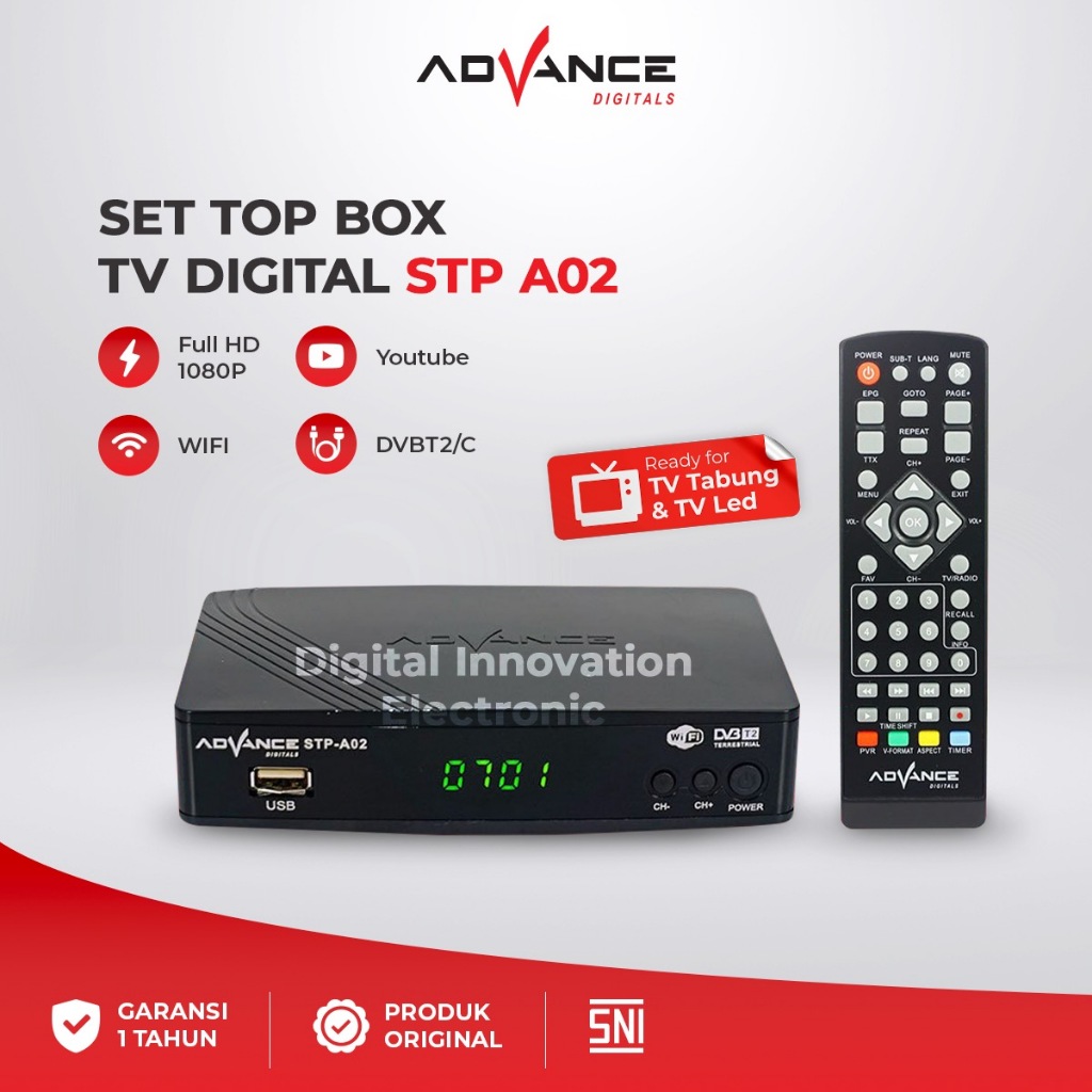 Jual [FREE ONGKIR] Set top Box Advance STP-A02 DVBT2 Penerima Siaran ...