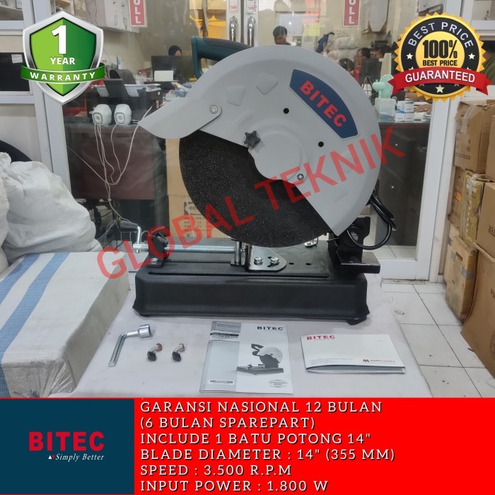 Jual Cut Off machine 14" Mesin Pemotong besi Bitec 14" Inch Alat potong ...