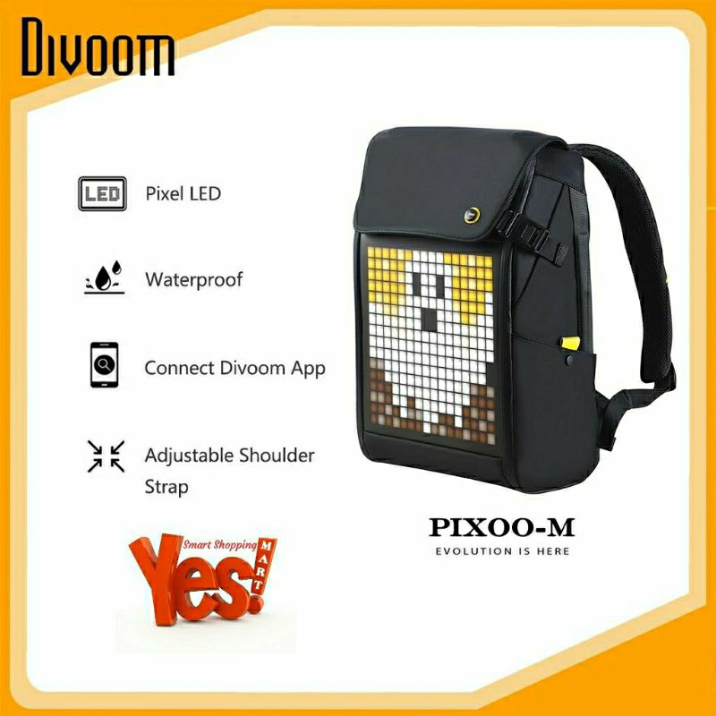 Jual Tas Ransel Divoom Pixoo Backpack M RGB LED Pixel Art Smart Bag ...