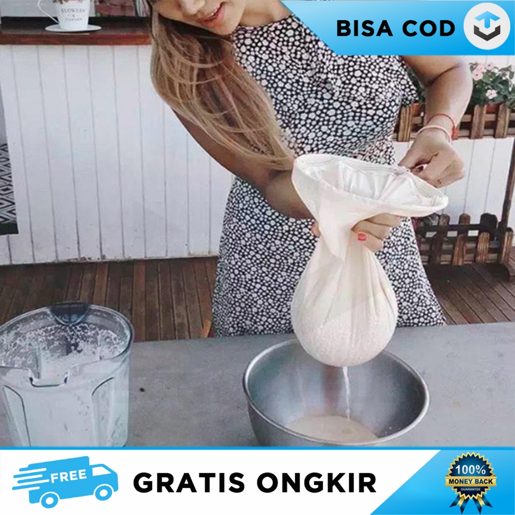 Jual KAIN PERAS SARINGAN SUSU KEDELAI SANTAN PRAKTIS FILTER BAG MAKANAN ...