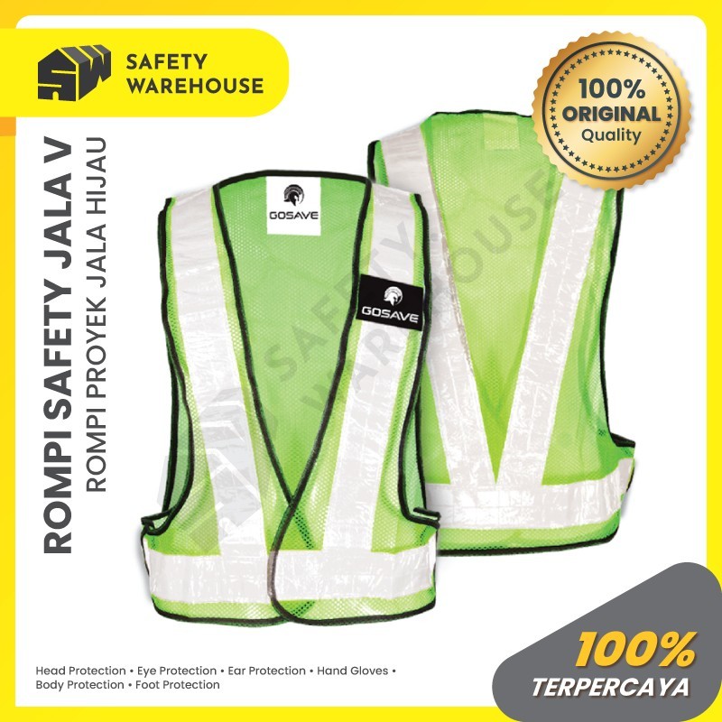 Jual Rompi Safety Proyek Hijau / Safety Vest Green Jala V Scotlight ...