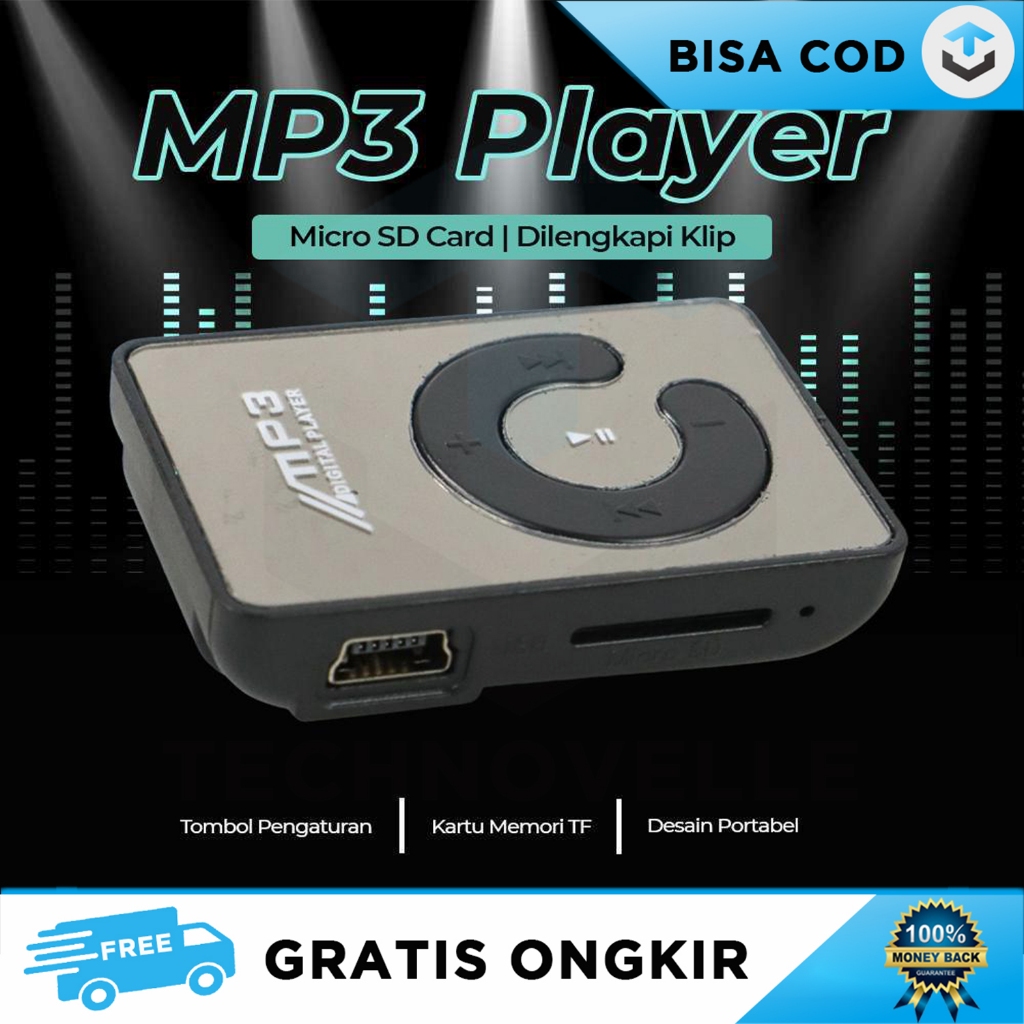 Jual Pemutar Musik Mp3 Player Rechargeable Tf Card Design Mini Dengan
