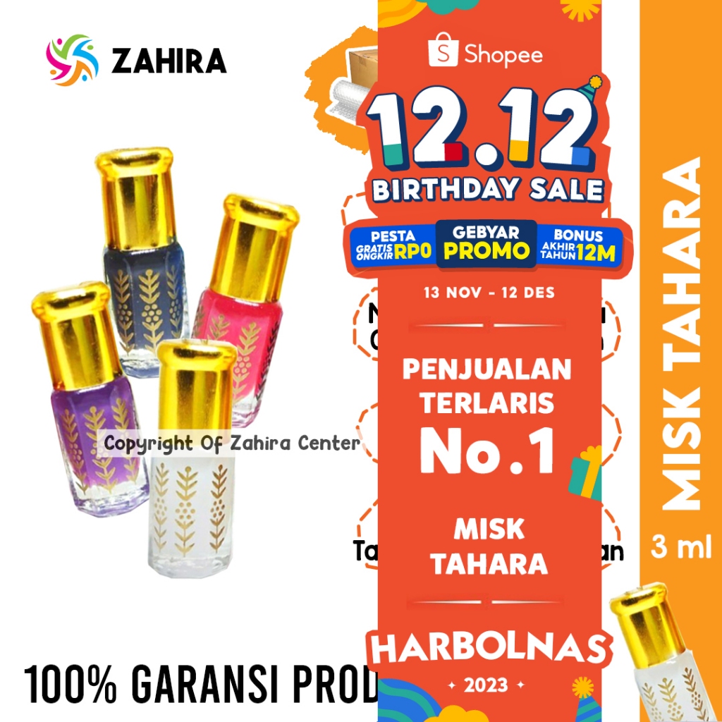 Jual ASLI Misk Tahara Thoharoh 3ml Thaharah Non Alkohol Murni Sunnah ...