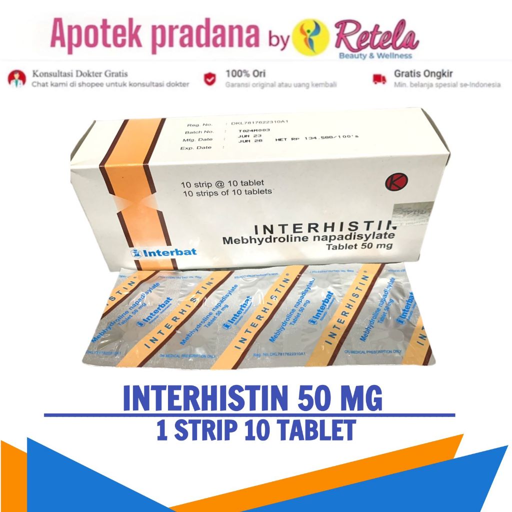 Jual INTERHISTIN 50MG 1 STRIP ISI 10 TABLET | Shopee Indonesia