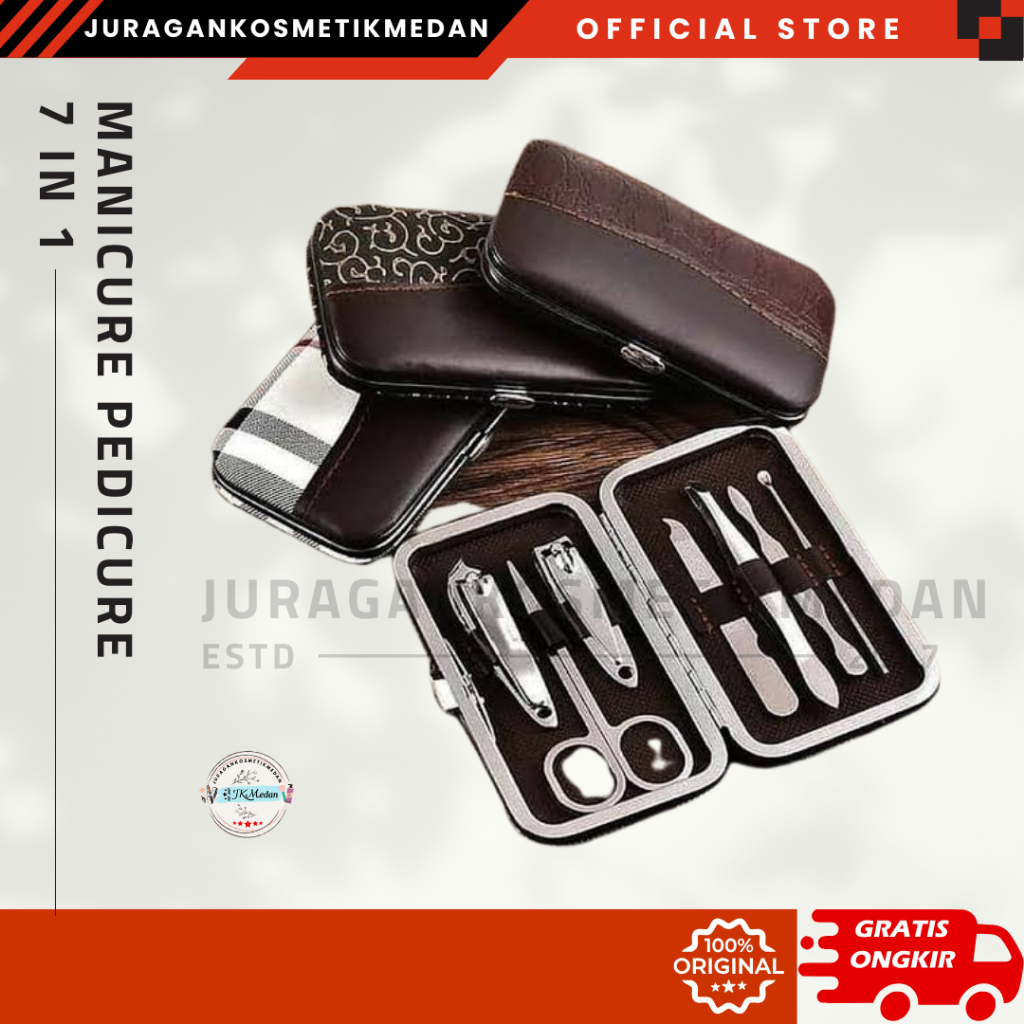 Jual MANICURE PEDICURE STAINLESS SET 7IN1 PINSET GUNTING LANCIP KOREK ...