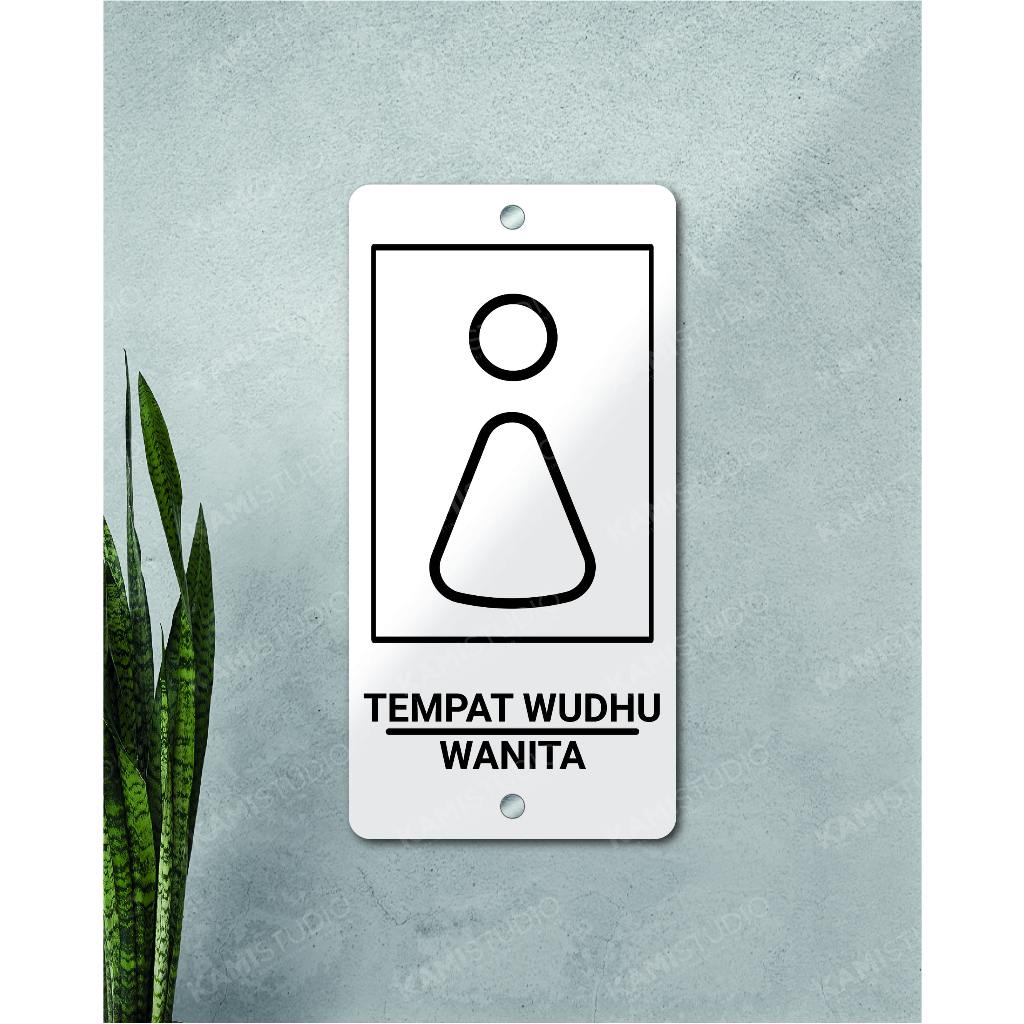 Jual TULISAN TEMPAT WUDHU WANITA 30X15 CM BAUT KACA POTRAIT/ SIGN BAUT ...