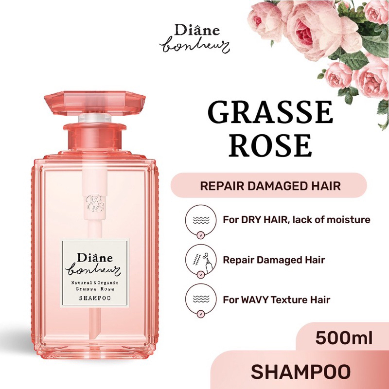 Jual Diane Bonheur Grasse Rose Shampoo 500 ML (Made in Japan) | Shopee Indonesia