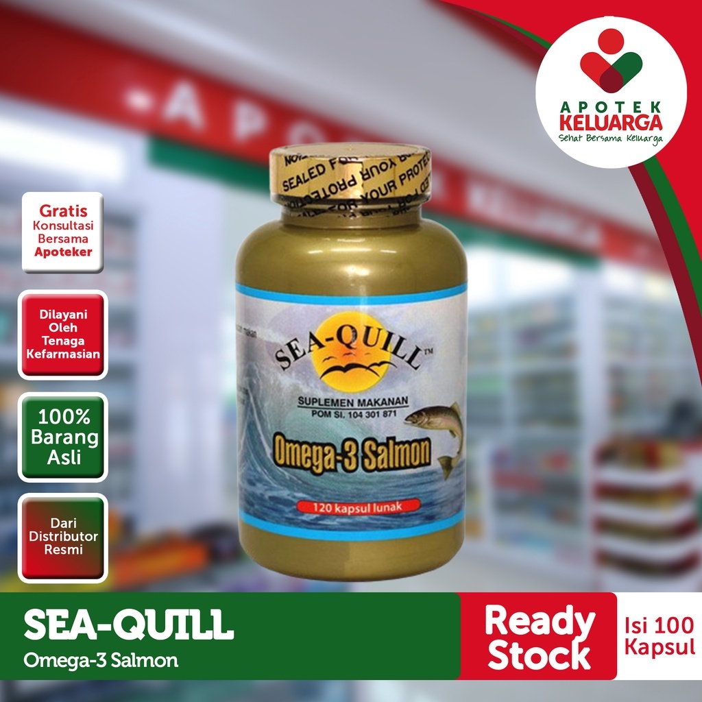 Jual SEA QUILL OMEGE-3 SALMON 100 CAPSUL #MINYAK IKAN#VITAMIN DAYA ...