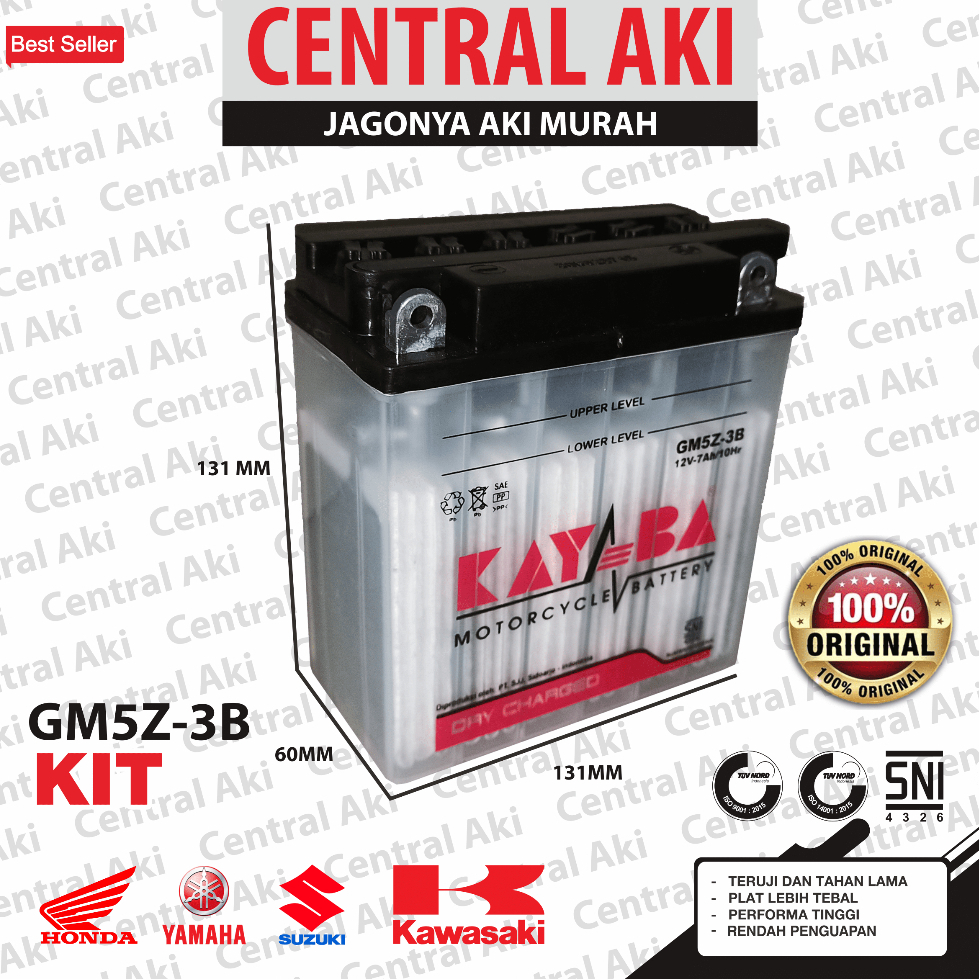 Jual Aki Motor KAYABA GM5Z-3B Original DRY Charger Motor LEGENDA GRAND PRIMA TITAN SUPRA SMASH ...
