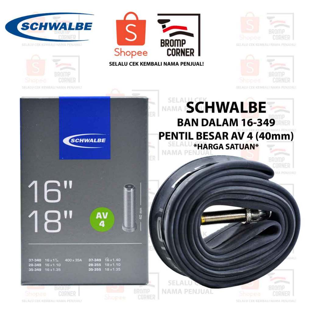 Jual BAN DALAM SEPEDA - SCHWALBE 16 x 1.1/4 VALVE AV 40mm- PENTIL BESAR | Shopee Indonesia