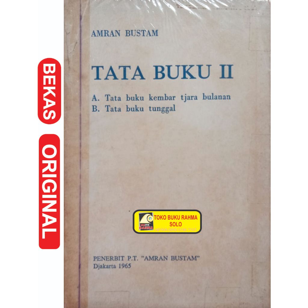 Jual Tata Buku II Tata Buku Kembar Tjara Bulanan Tata Buku Tunggal ...
