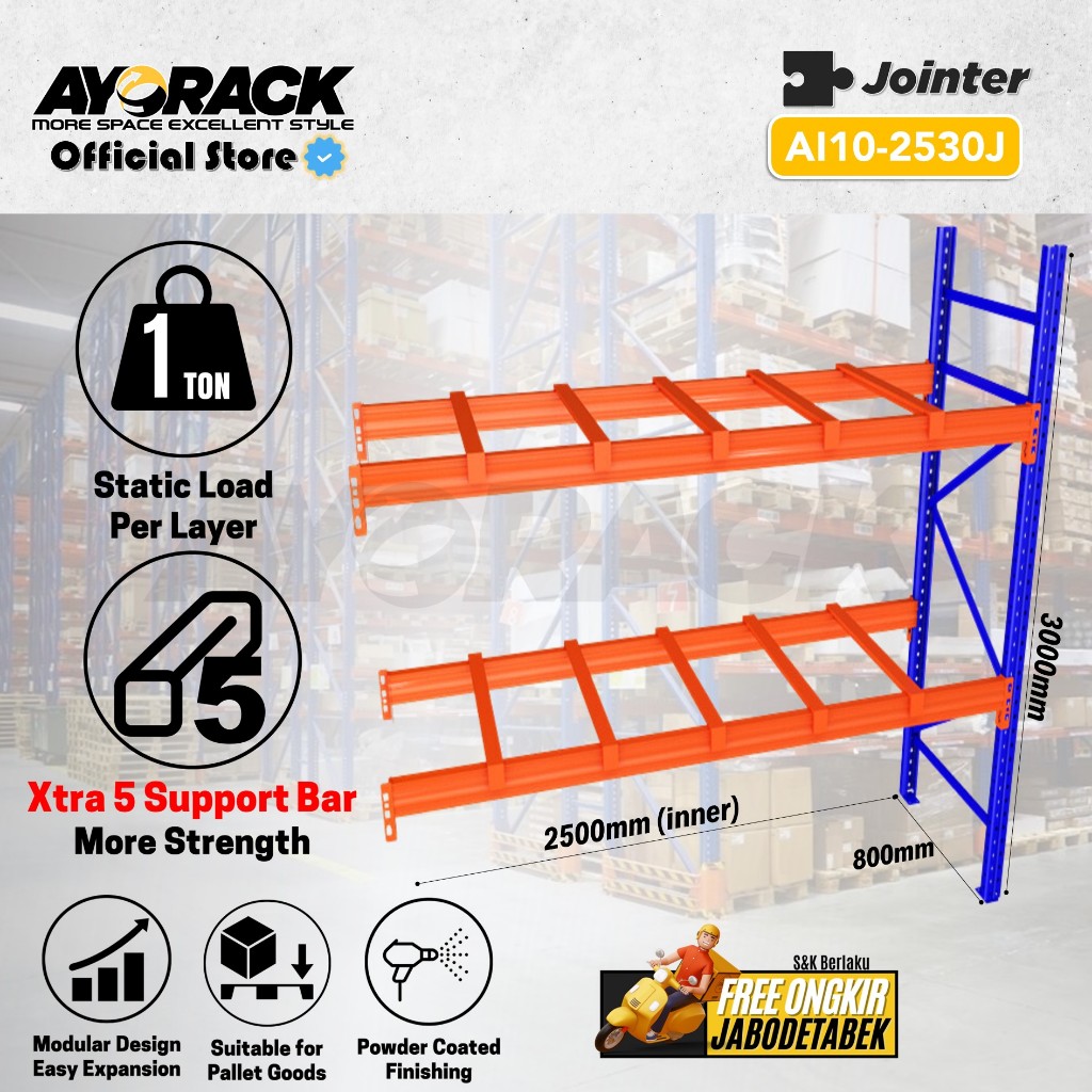 Jual AYORACK PALLET RACKING 1 TON JOINTER AI10-2530J - RAK PALET HEAVY ...