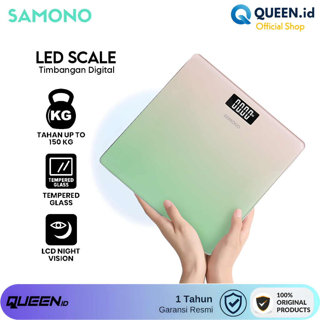 Jual SAMONO SW-BS02 Timbangan Badan Digital LED Body Fat Scale LCD Display | Shopee Indonesia