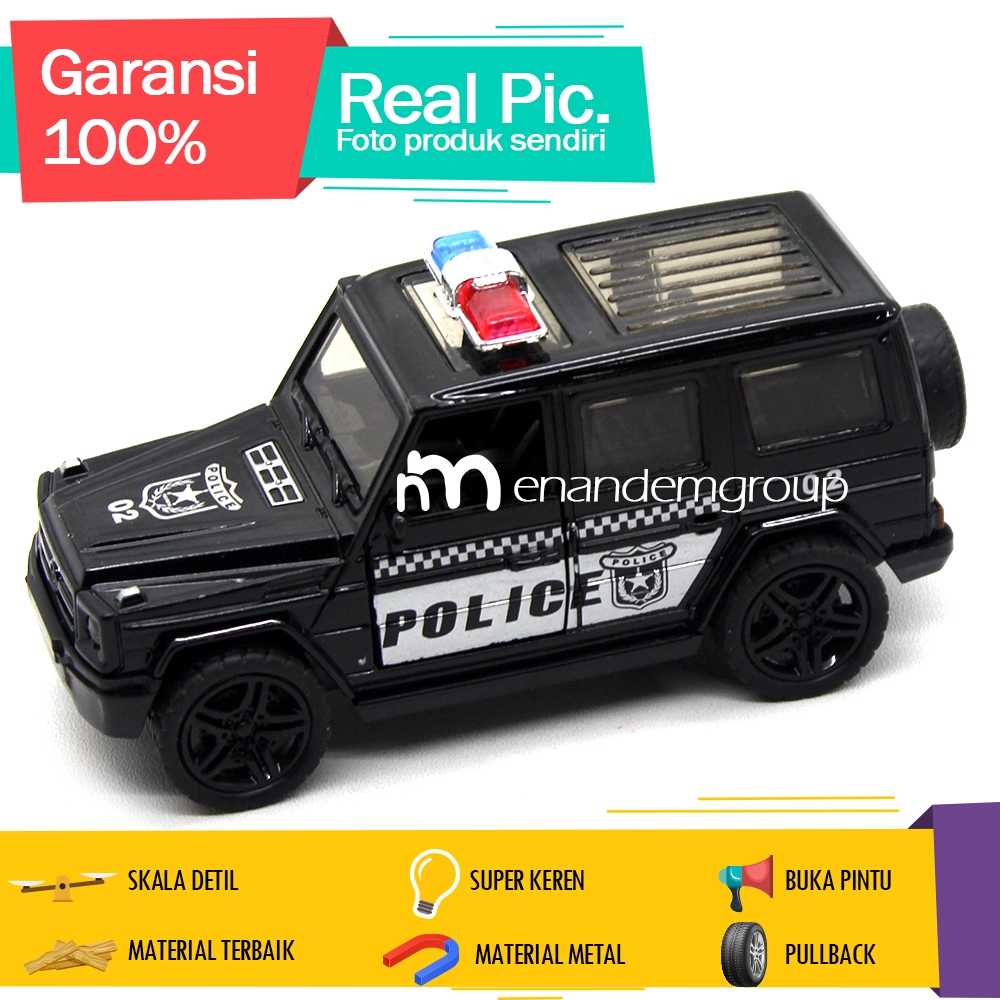 Jual Diecast Mainan Mobil Miniatur SUV Jeep Mercedes G Class Polisi ...