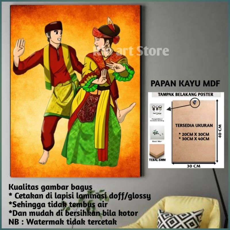 Jual Hiasan dinding poster tari tradisional khas betawi untuk walldekor ...