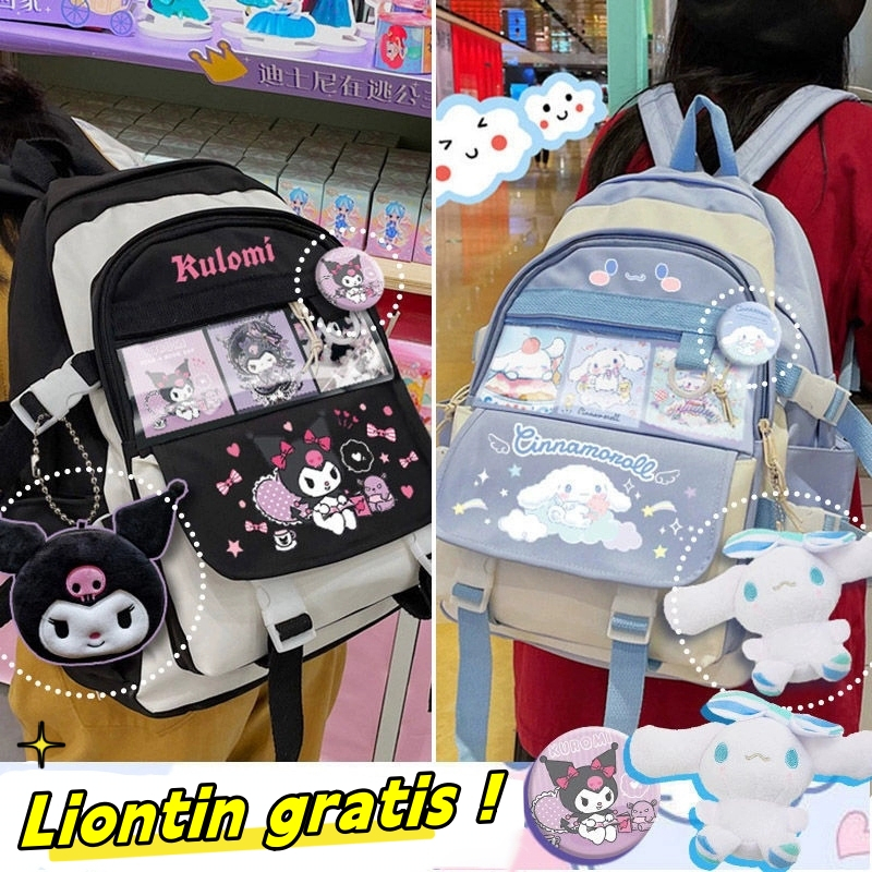 Jual 【Widget gratis】 Ransel kuromi Tas Sekolah Sanrio Ransel anak karakter Tas Cinnamoroll / Tas ...