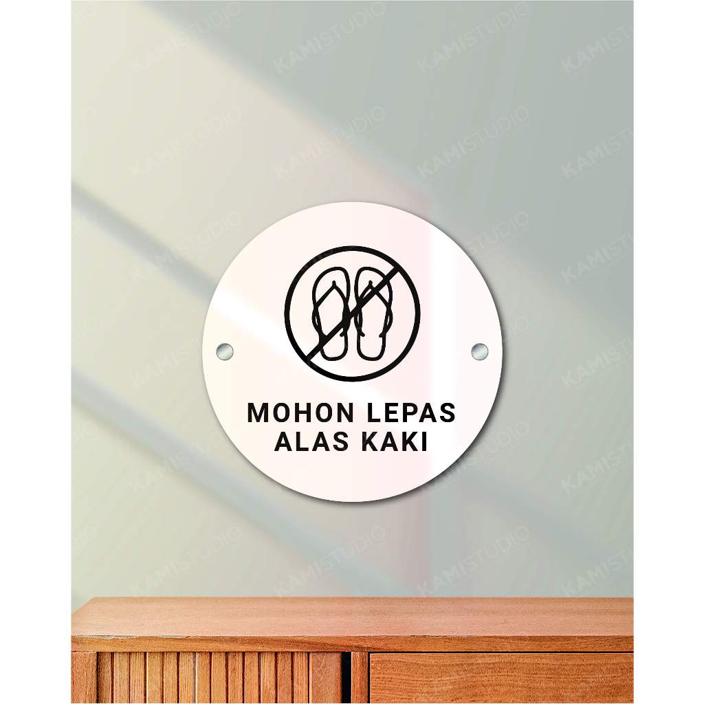 Jual TULISAN MOHON LEPAS ALAS KAKI 20X20 CM BAUT KACA / SIGN BAUT KACA ...