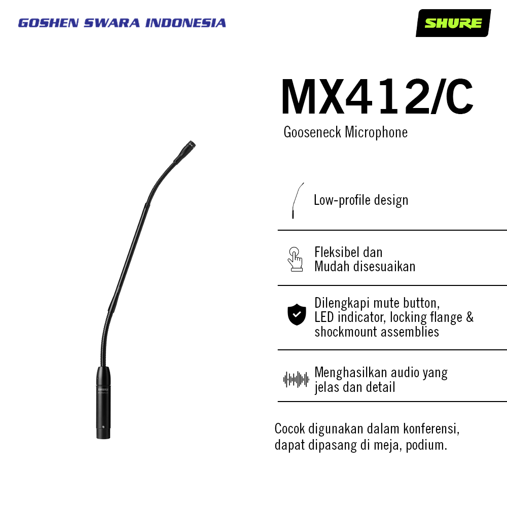 Jual Shure MX412/C Gooseneck Microphone | Shopee Indonesia