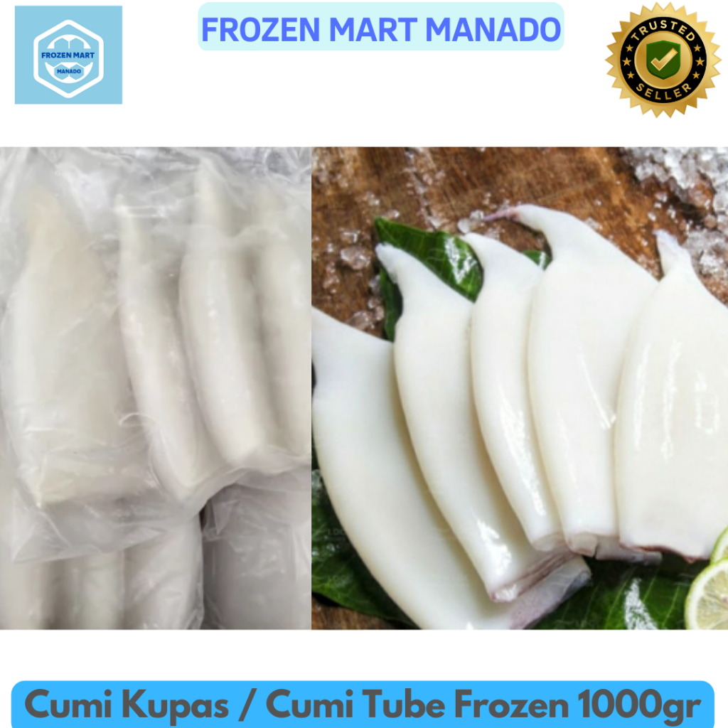 Jual Cumi Kupas / Cumi Tube Frozen 1000gr - Frozen Mart Manado (Frozen ...