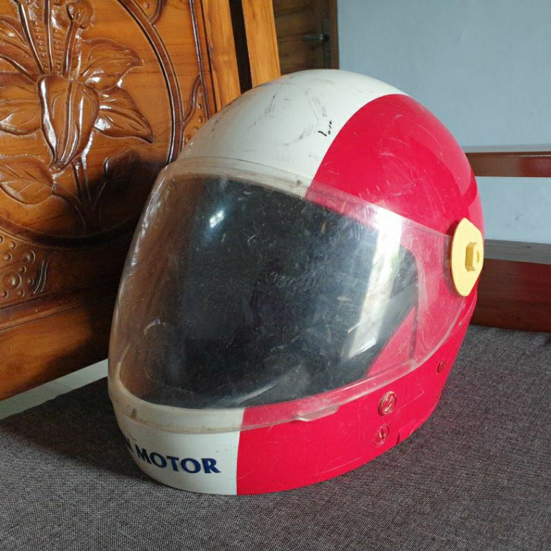Jual Helm Jadul Fullface HMC Warna Merah Biru Ori | Shopee Indonesia