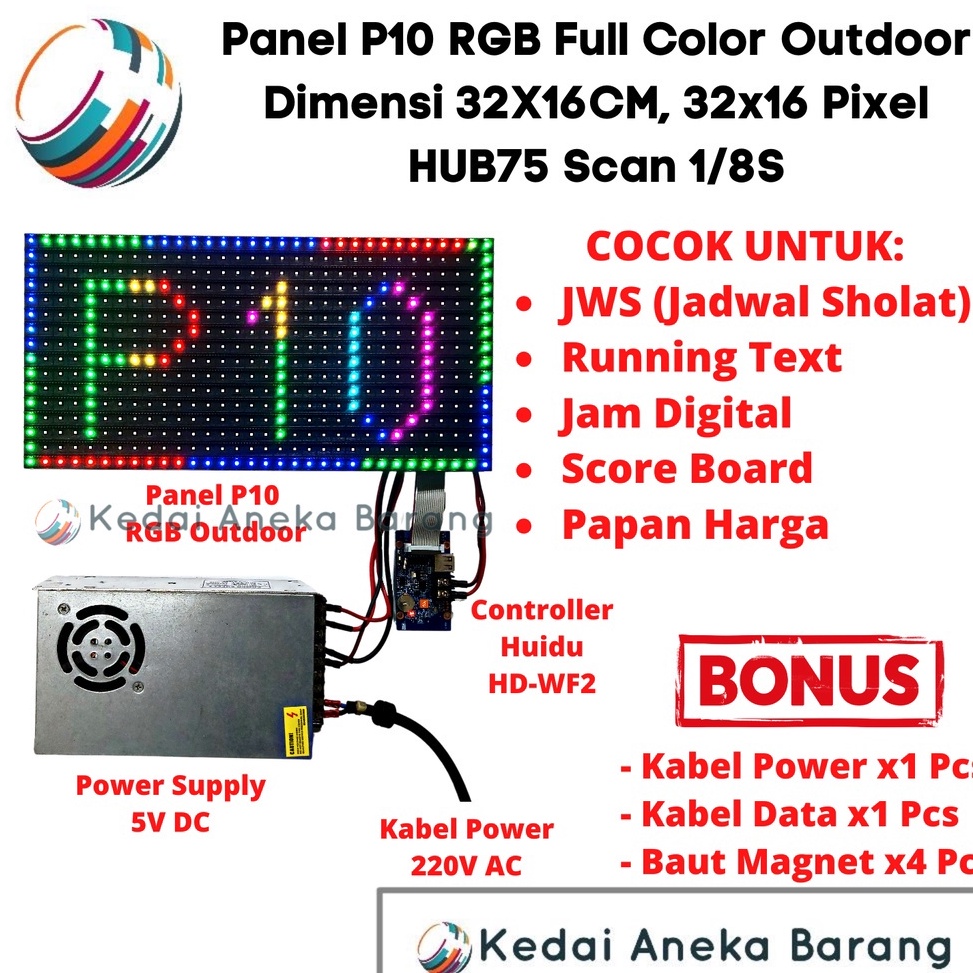 Jual Panel Module Modul LED P10 Running Text SMD RGB Outdoor Tri Full ...