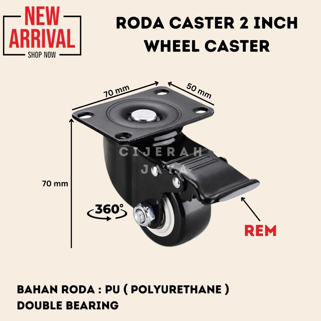 Jual RODA CASTER RODA ETALASE RODA TROLI FUKUDA 2 INCH PU TEBAL RODA ...