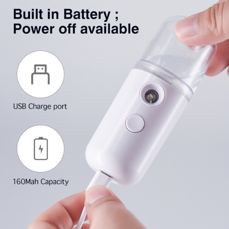 Jual Portable Nano Mist Spray Water Facial Cooling Semprotan Air Wajah USB | Shopee Indonesia