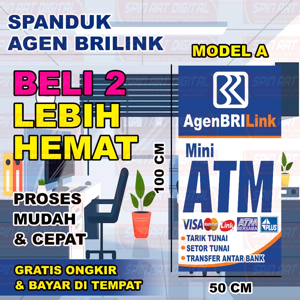 Jual Spanduk Agen Bank BriLink / Banner Bri Link / Spanduk Brilink ...